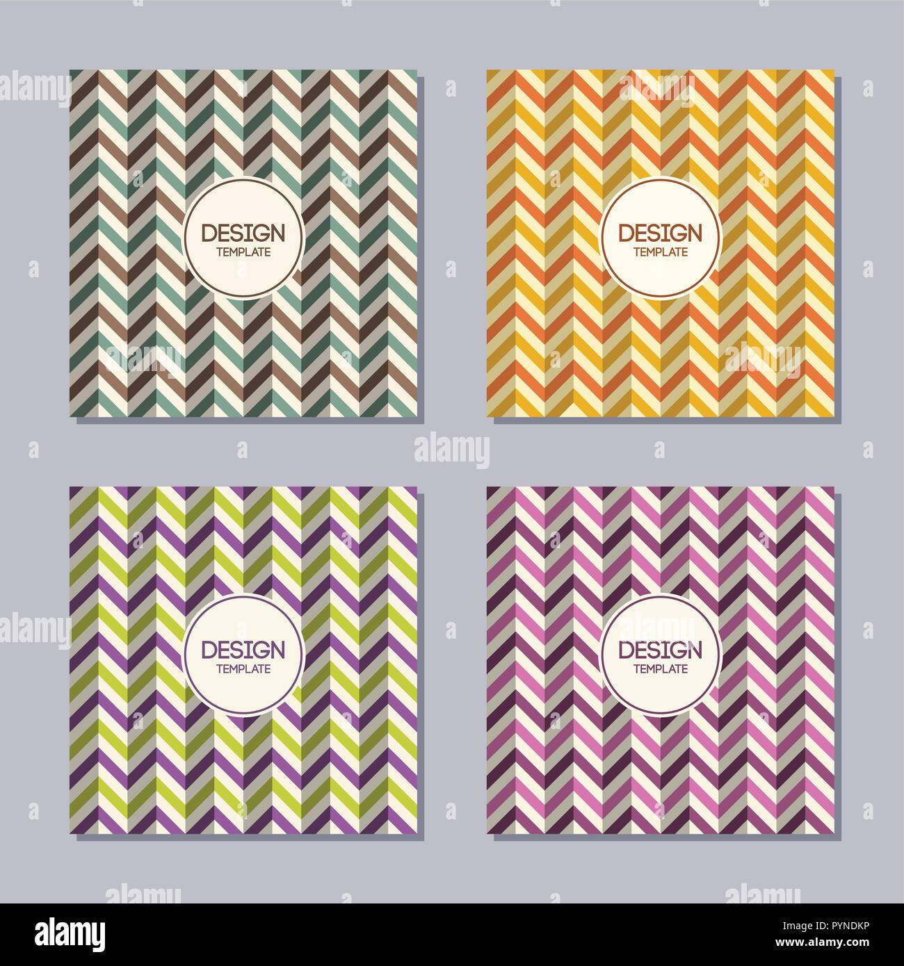 Set of 4 creative covers with abstract geometric pattern. Applicable ...