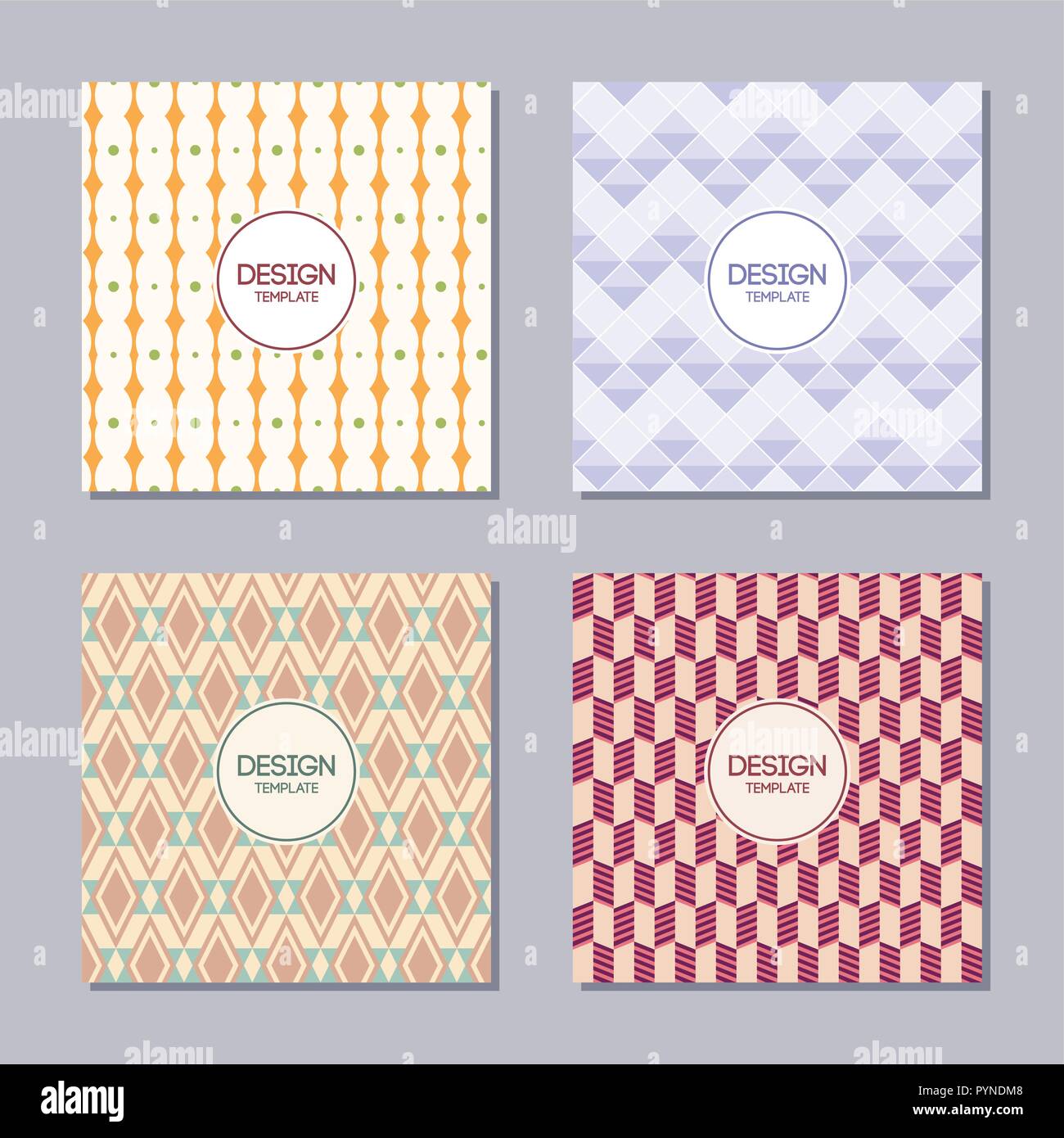 Set of 4 creative covers with abstract geometric pattern. Applicable ...