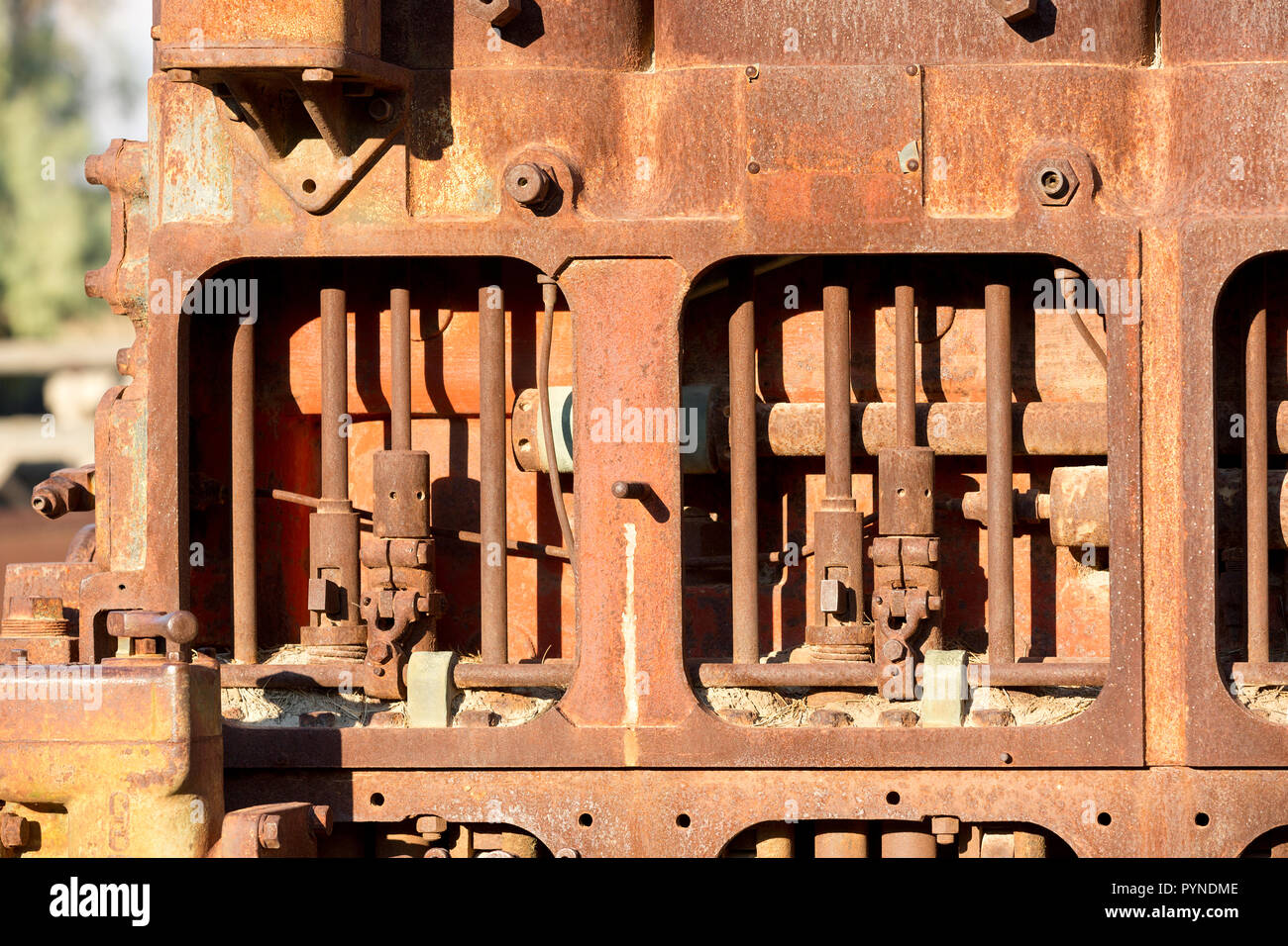 Old, abandoned, rusty metal machinery Stock Photo - Alamy