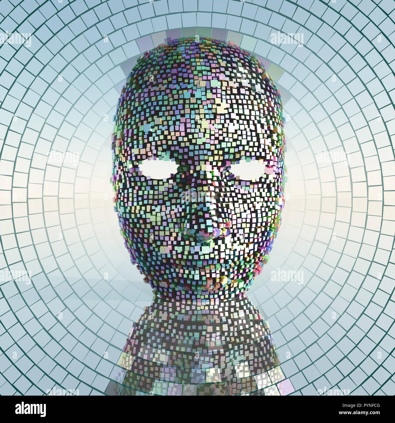 Face made of colorful cubes Stock Photo - Alamy