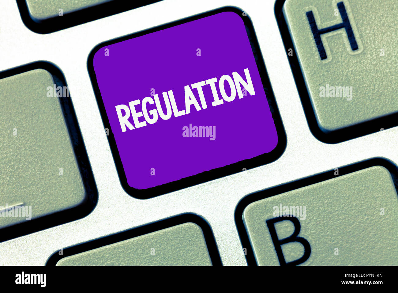 Conceptual hand writing showing Regulation. Business photo text Rule ...