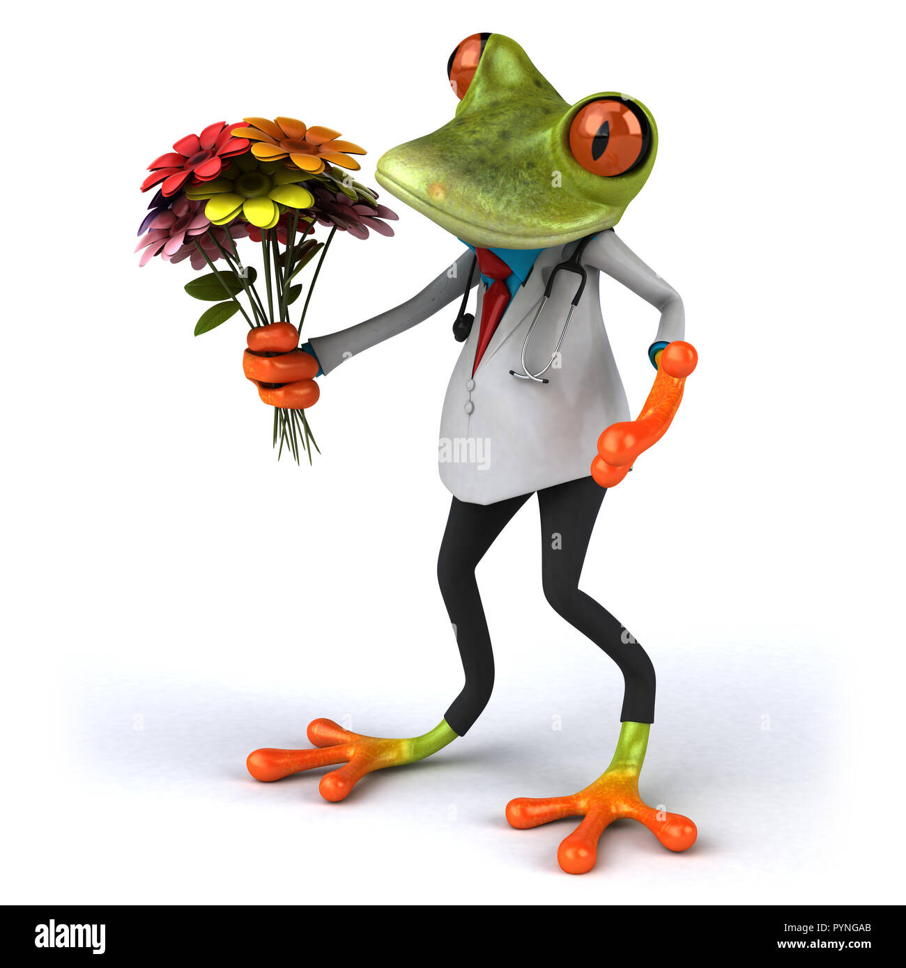 Fun frog - 3D Illustration Stock Photo - Alamy