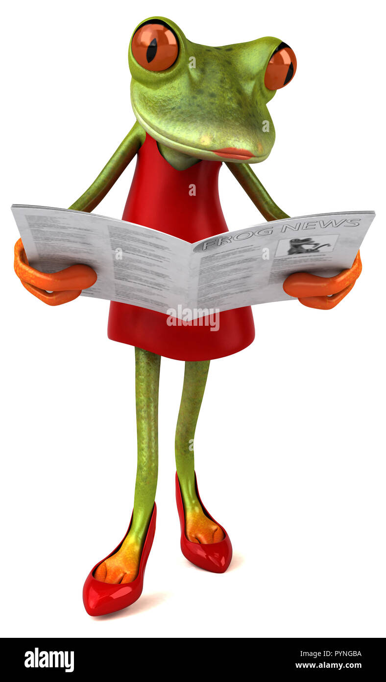 Fun frog - 3D Illustration Stock Photo - Alamy