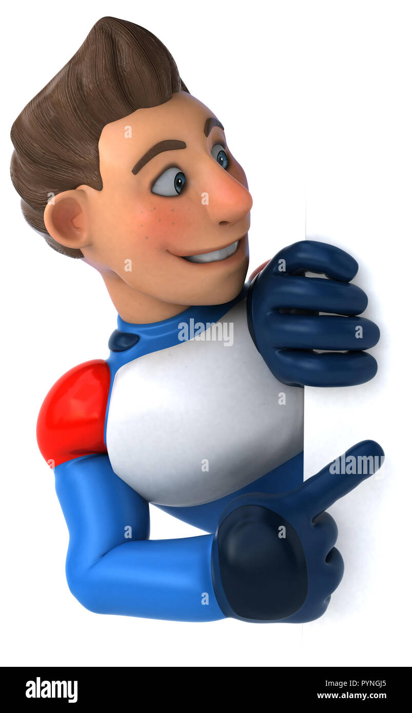 Fun modern superhero - 3D Illustration Stock Photo - Alamy