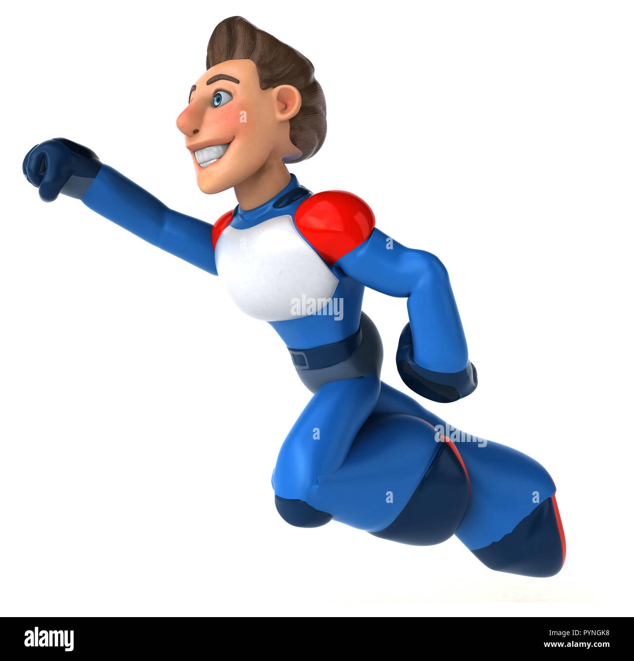Fun modern superhero - 3D Illustration Stock Photo - Alamy