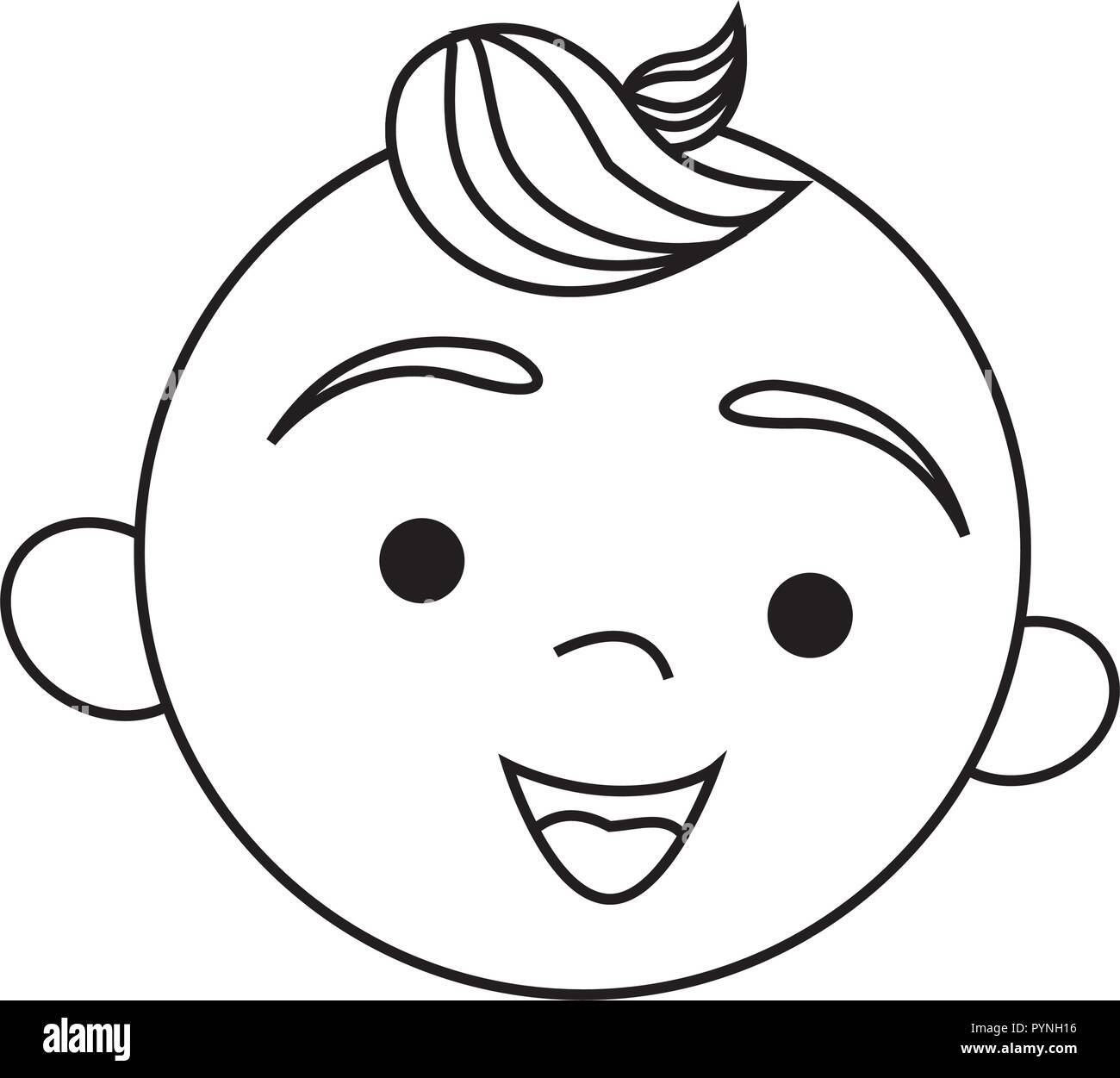 cute little head baby character vector illustration design Stock Vector ...