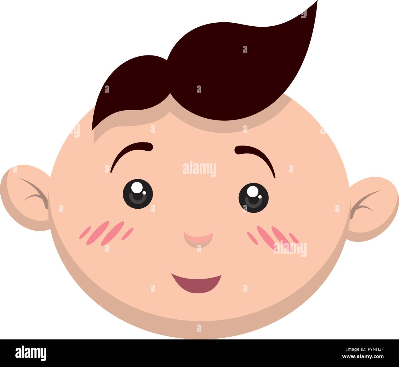 cute little head baby character vector illustration design Stock Vector ...