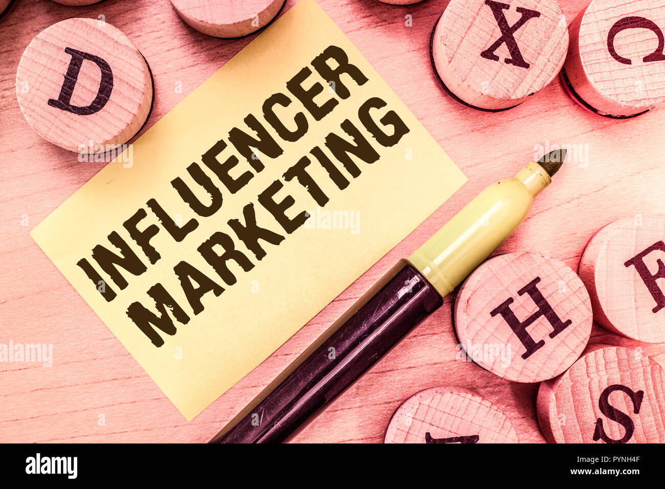 Handwriting text writing Influencer Marketing. Concept meaning Endorser ...