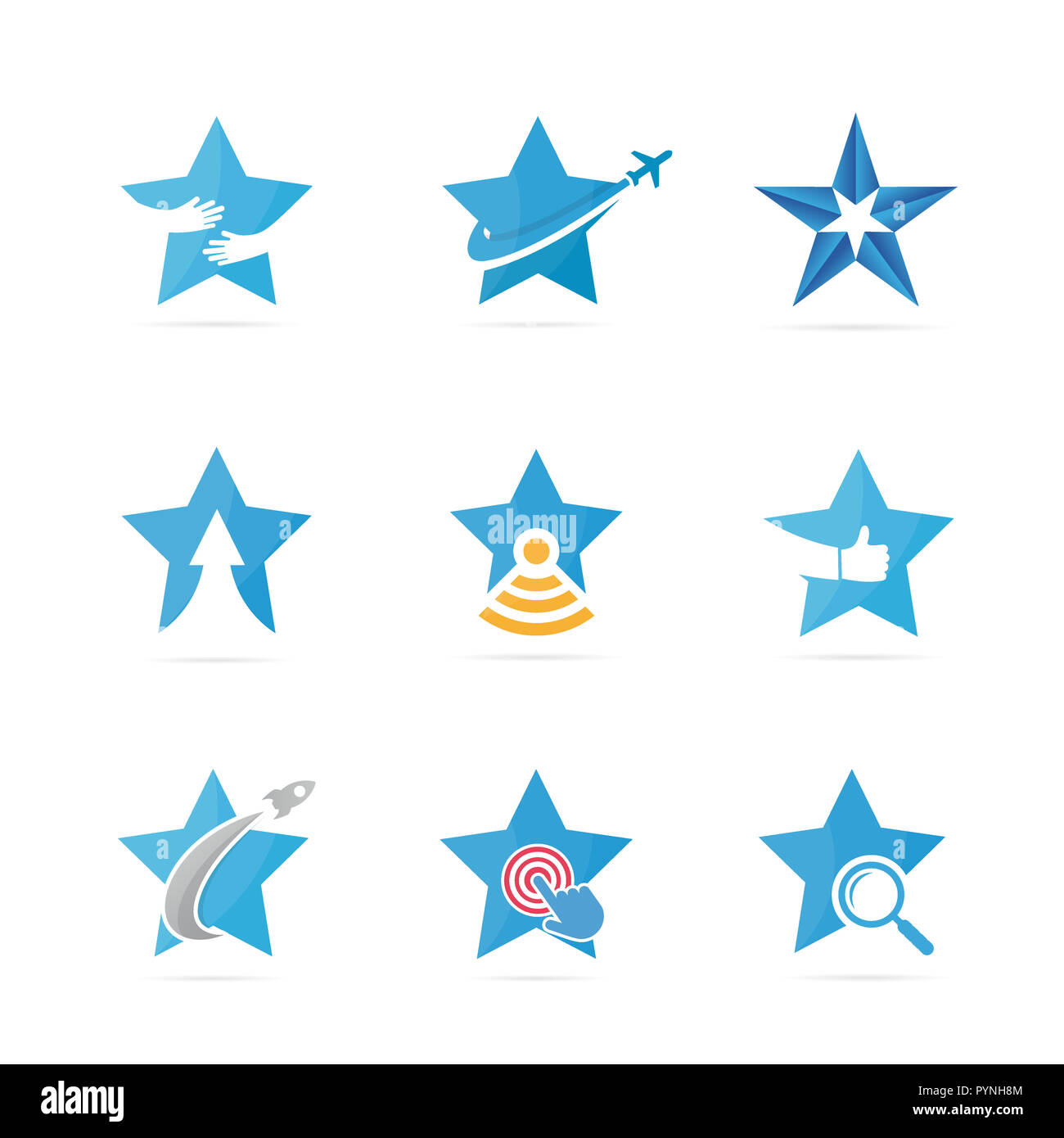 Set of star logo combination. Leader and celebrate symbol or icon ...