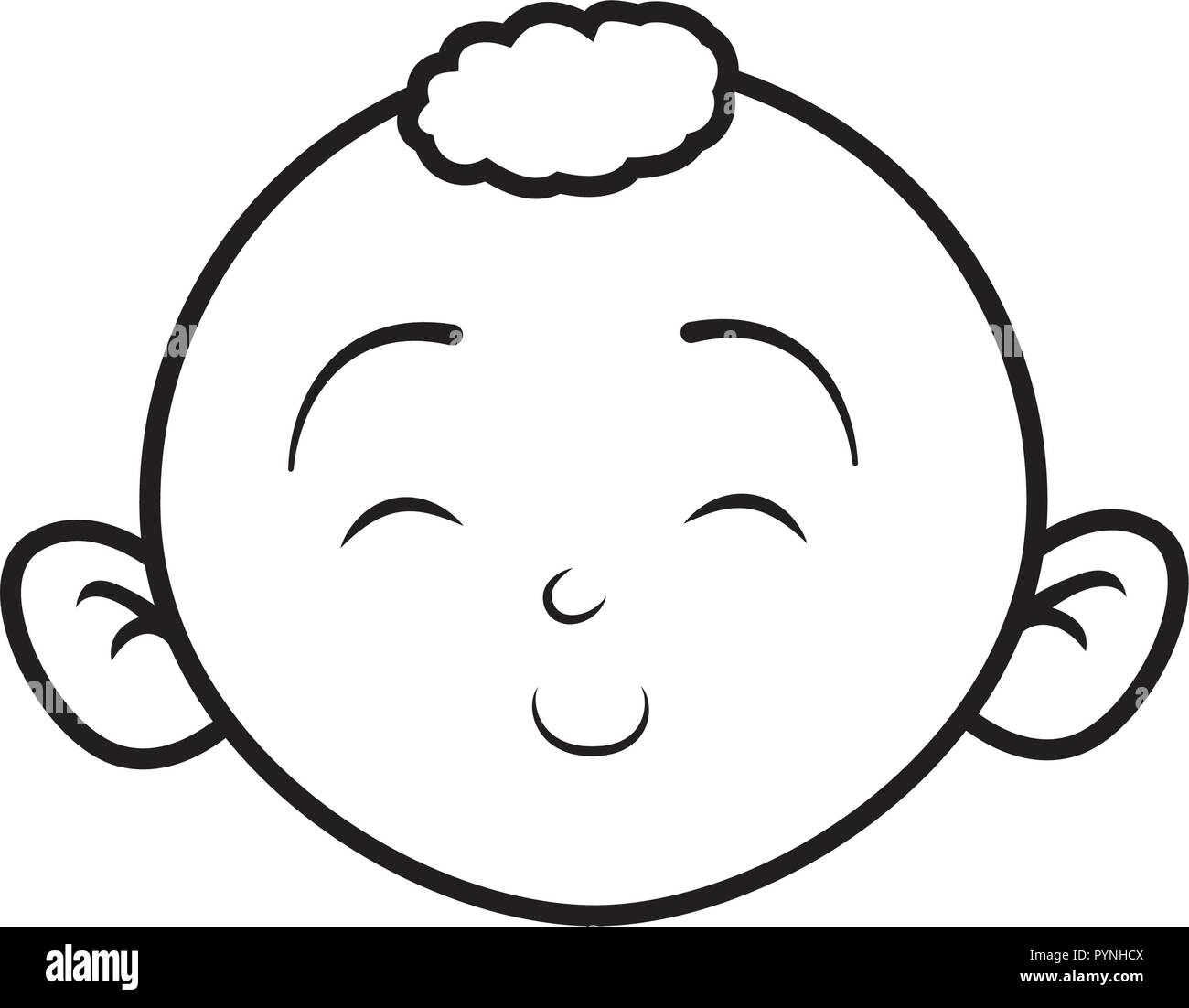 cute little head baby character vector illustration design Stock Vector ...