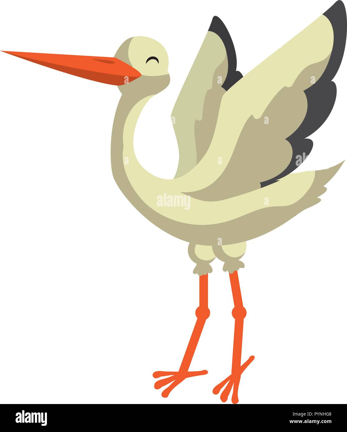 cute stork baby shower card vector illustration design Stock Vector ...