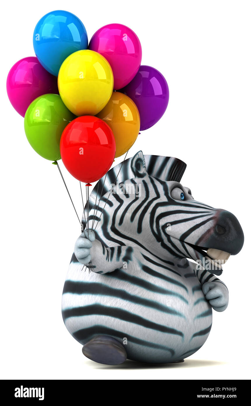 Fun zebra - 3D Illustration Stock Photo - Alamy