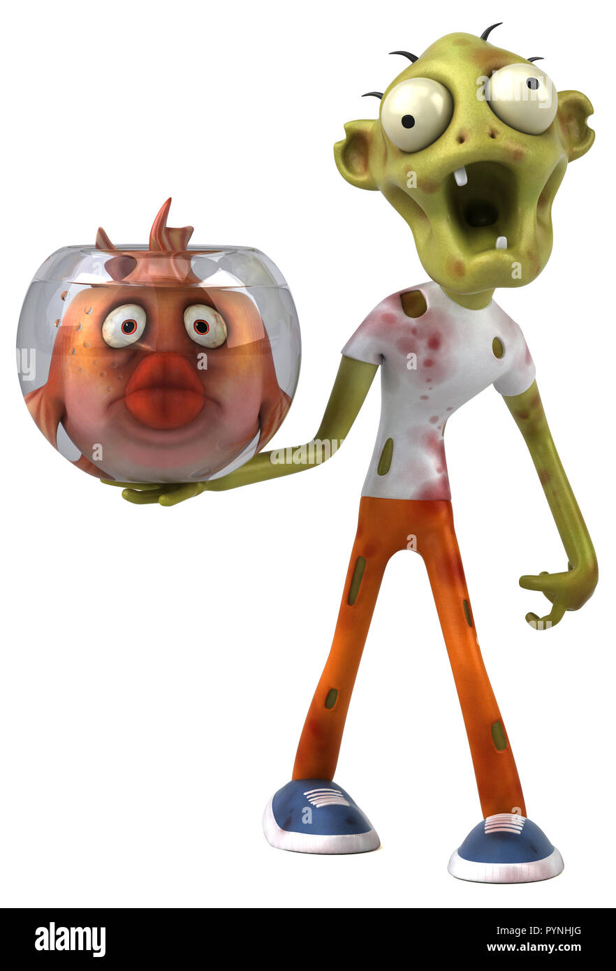 Fun zombie - 3D Illustration Stock Photo - Alamy