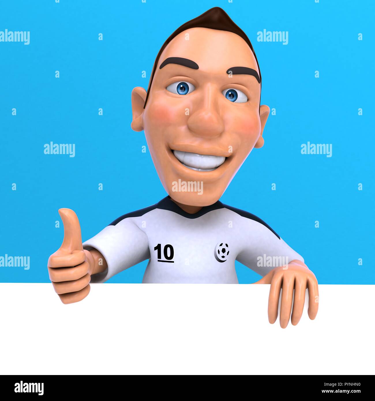 Fun football player - 3D Illustration Stock Photo - Alamy
