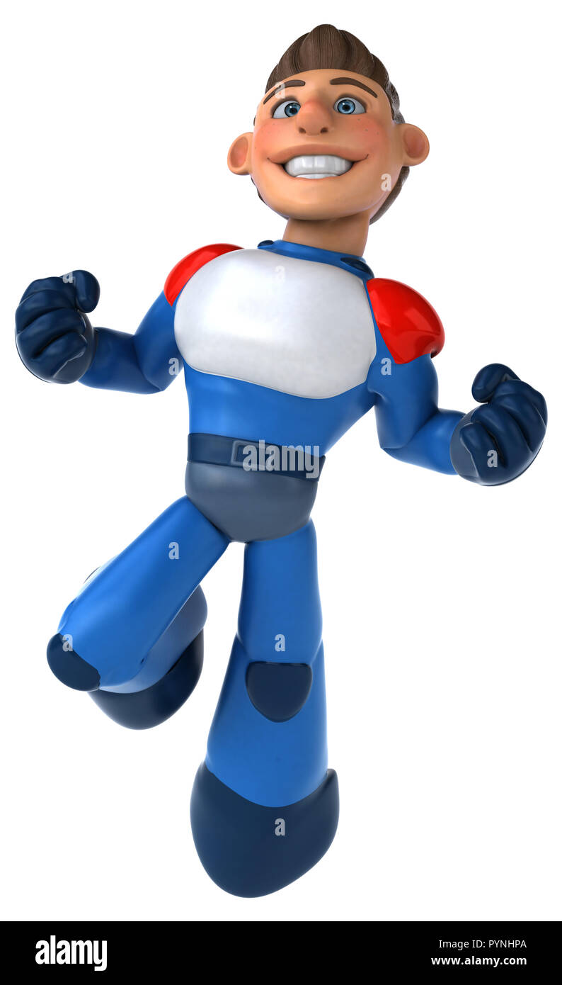 Fun modern superhero - 3D Illustration Stock Photo - Alamy
