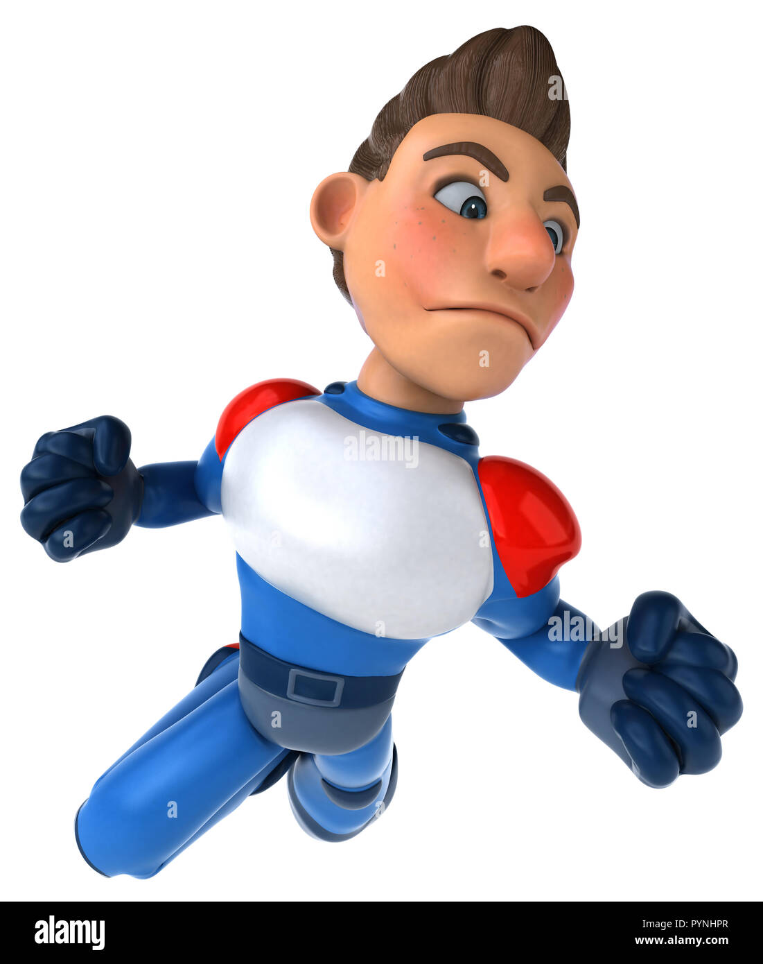 Fun modern superhero - 3D Illustration Stock Photo - Alamy