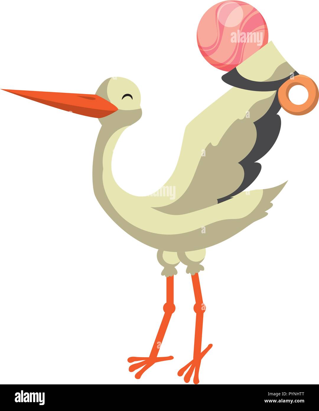 cute stork baby shower card vector illustration design Stock Vector ...