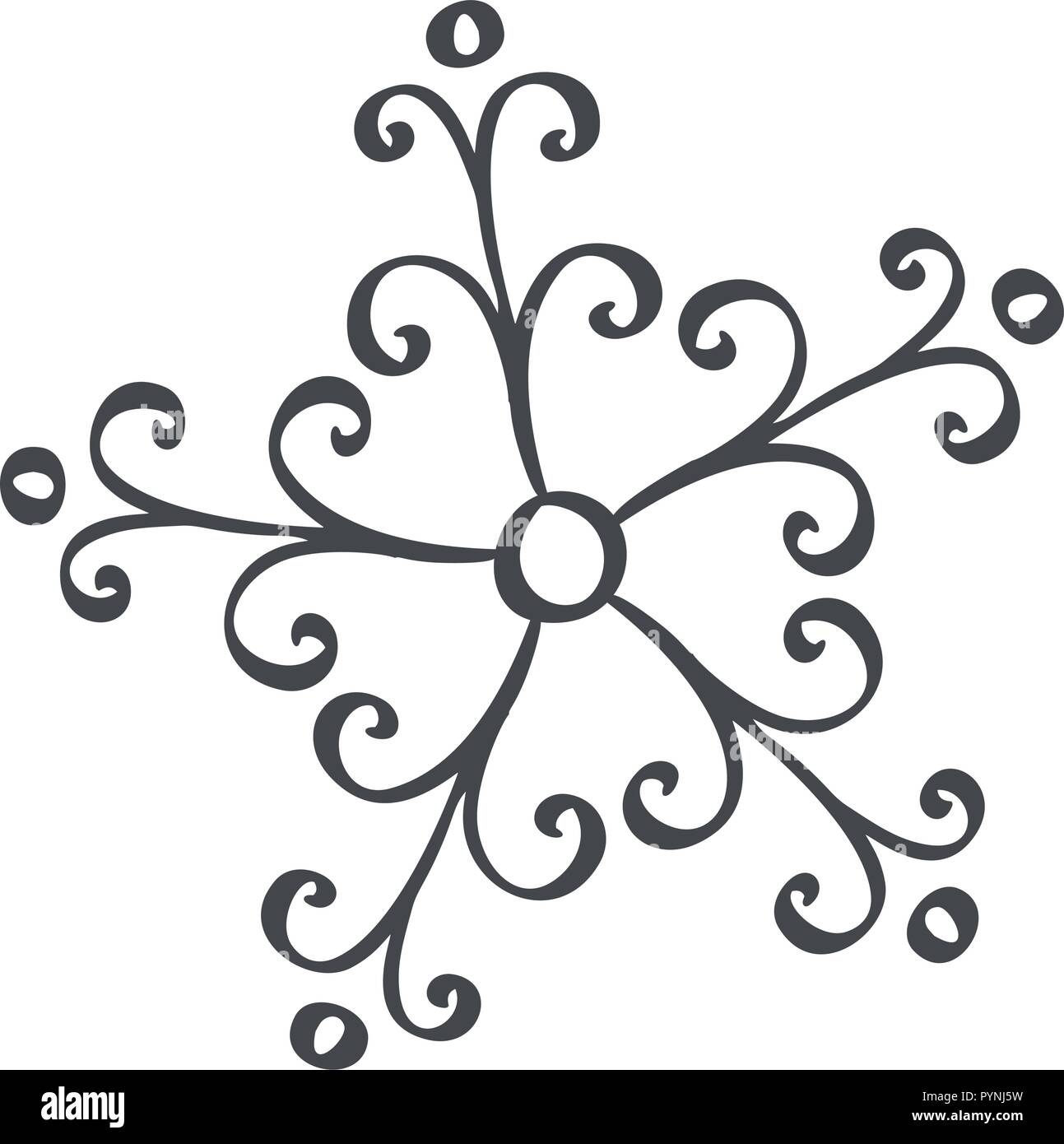 Scandinavian handdraw snowflakes sign. Winter design element Vector ...