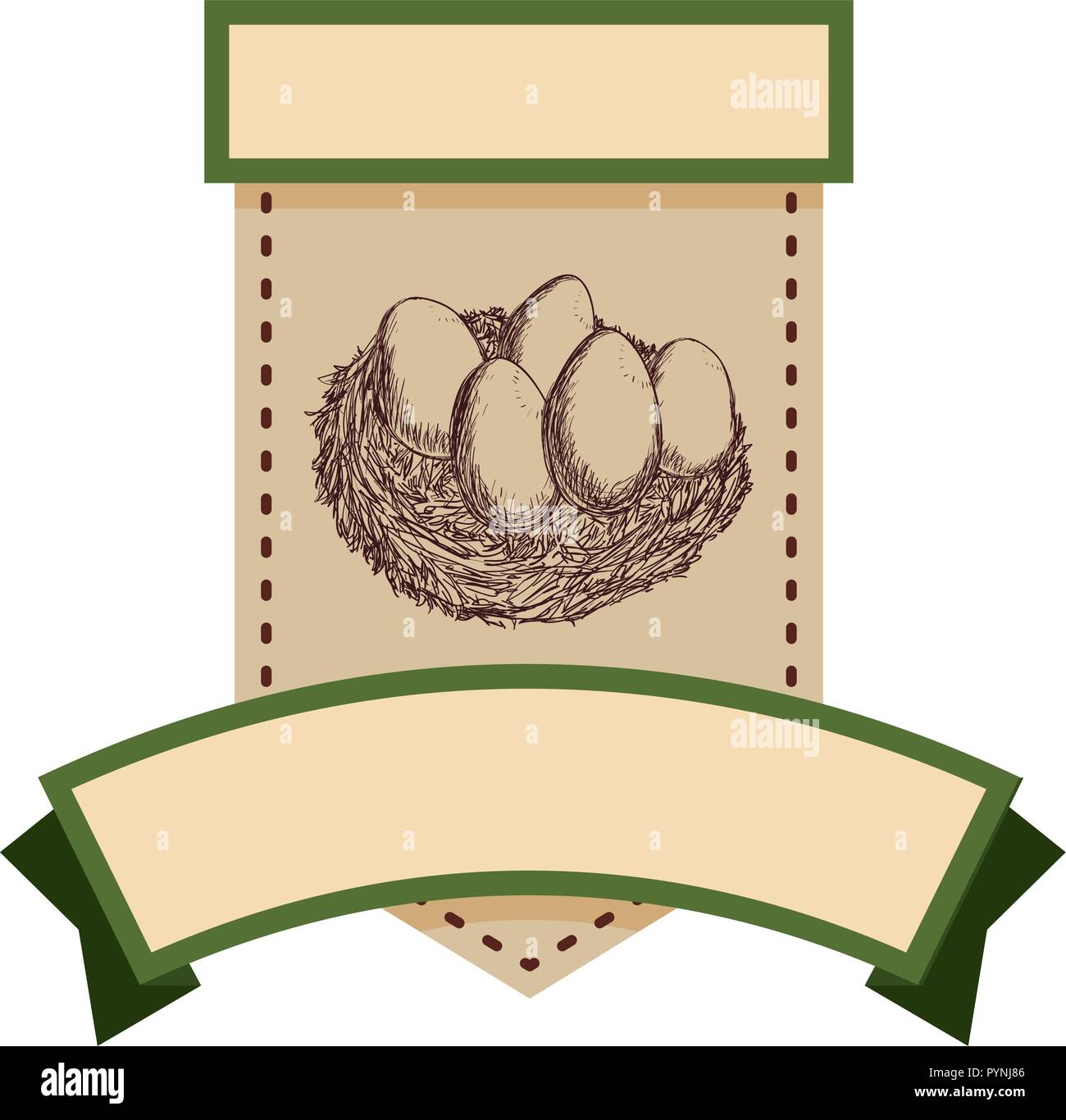 nest with eggs label vector illustration design Stock Vector Image ...