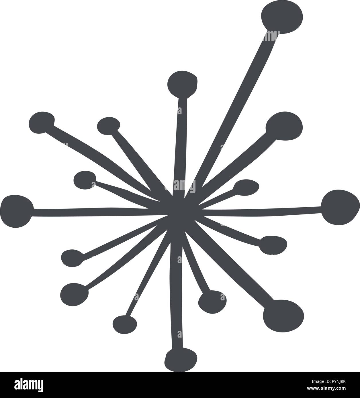 Scandinavian handdraw snowflakes sign. Winter design element Vector ...