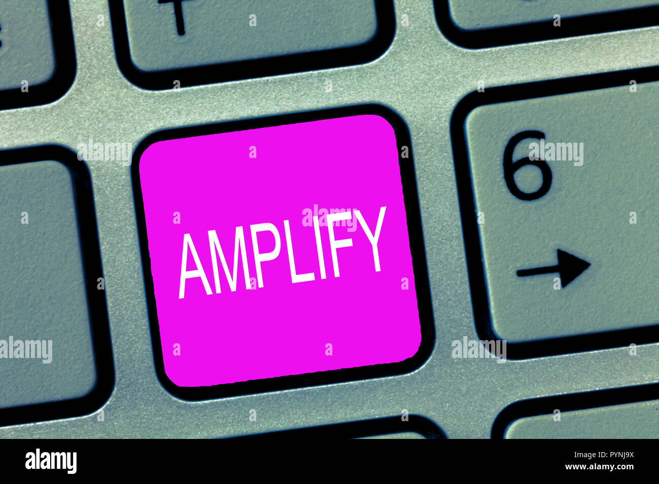 Handwriting text Amplify. Concept meaning Make something bigger louder ...
