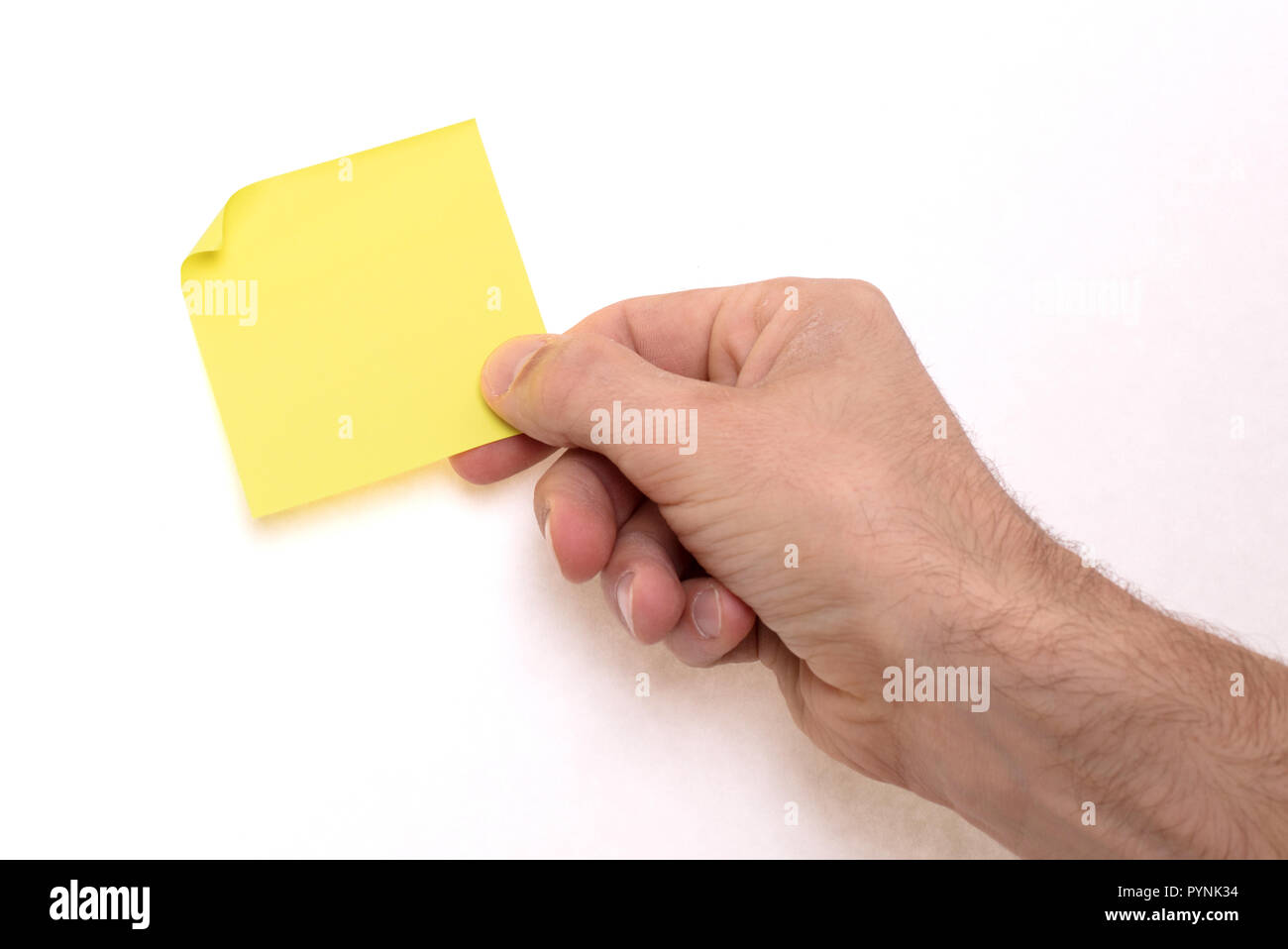 Yellow sticky note isolated on a white background Stock Photo - Alamy