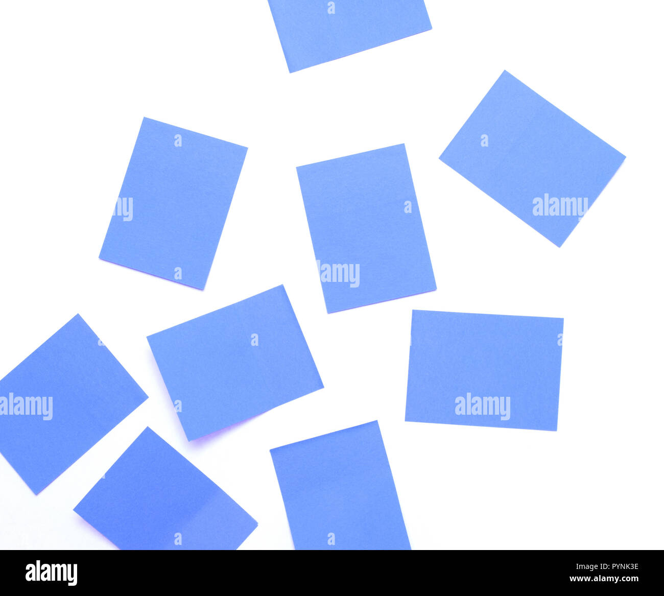Blue sticky notes isolated on a white background Stock Photo - Alamy
