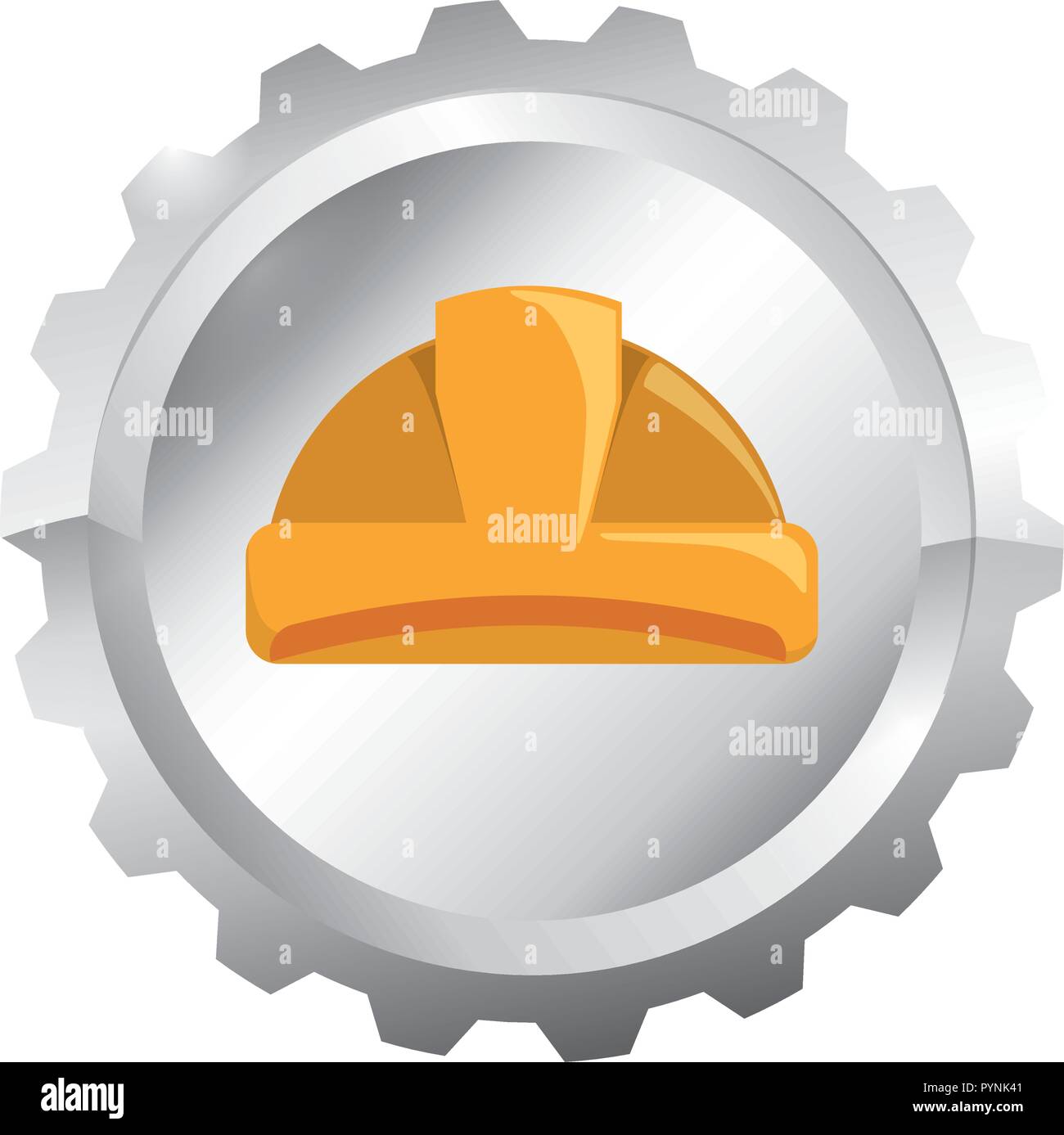industrial safety helmet with gear vector illustration design Stock ...