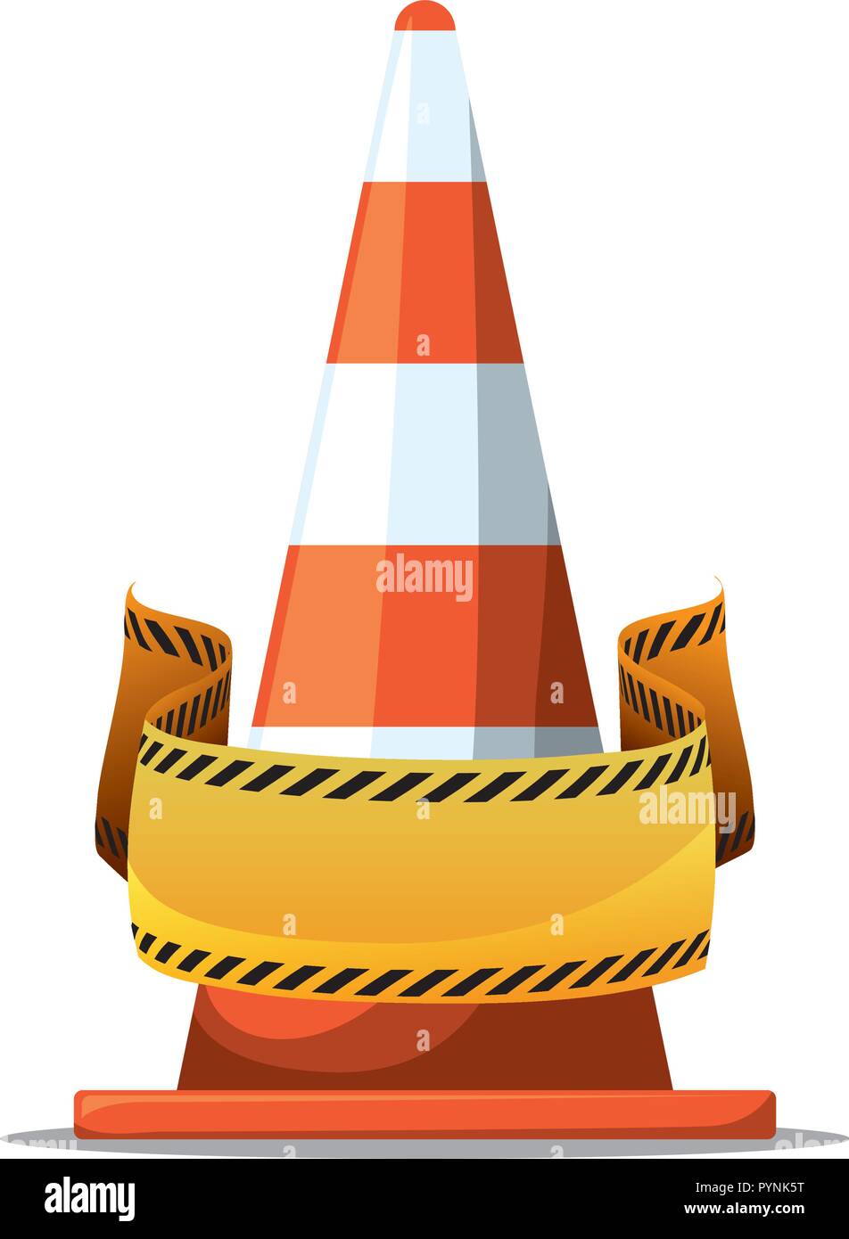 construction cone with ribbon vector illustration design Stock Vector ...