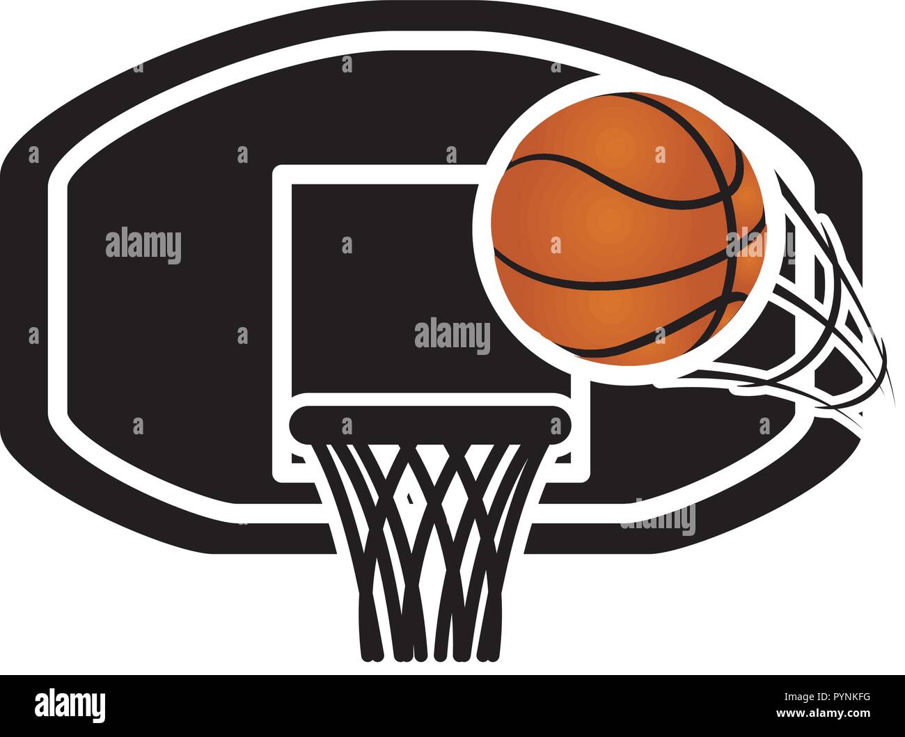 basketball balloon with basket board vector illustration design Stock ...