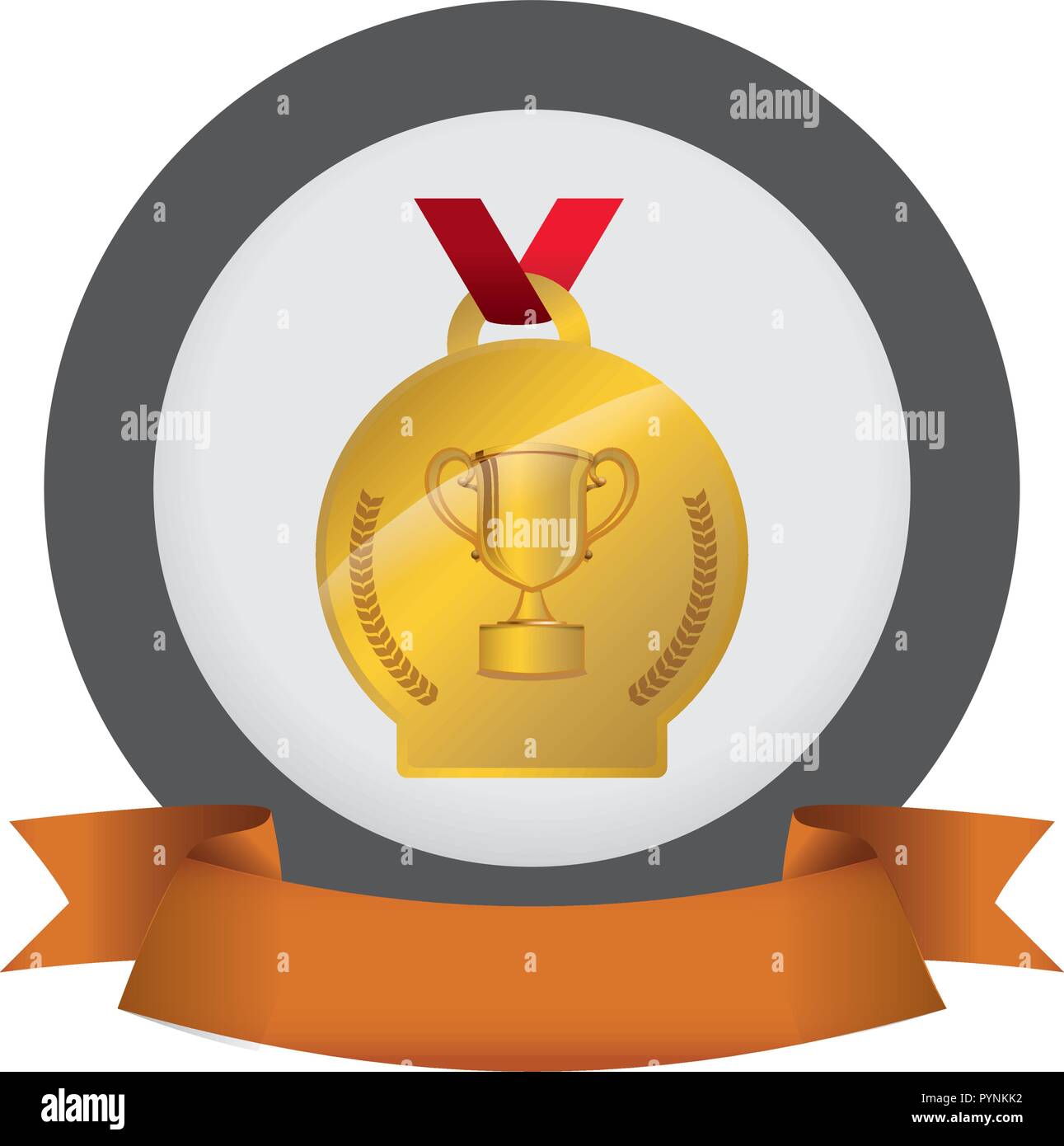 medal with trophy cup award vector illustration design Stock Vector ...