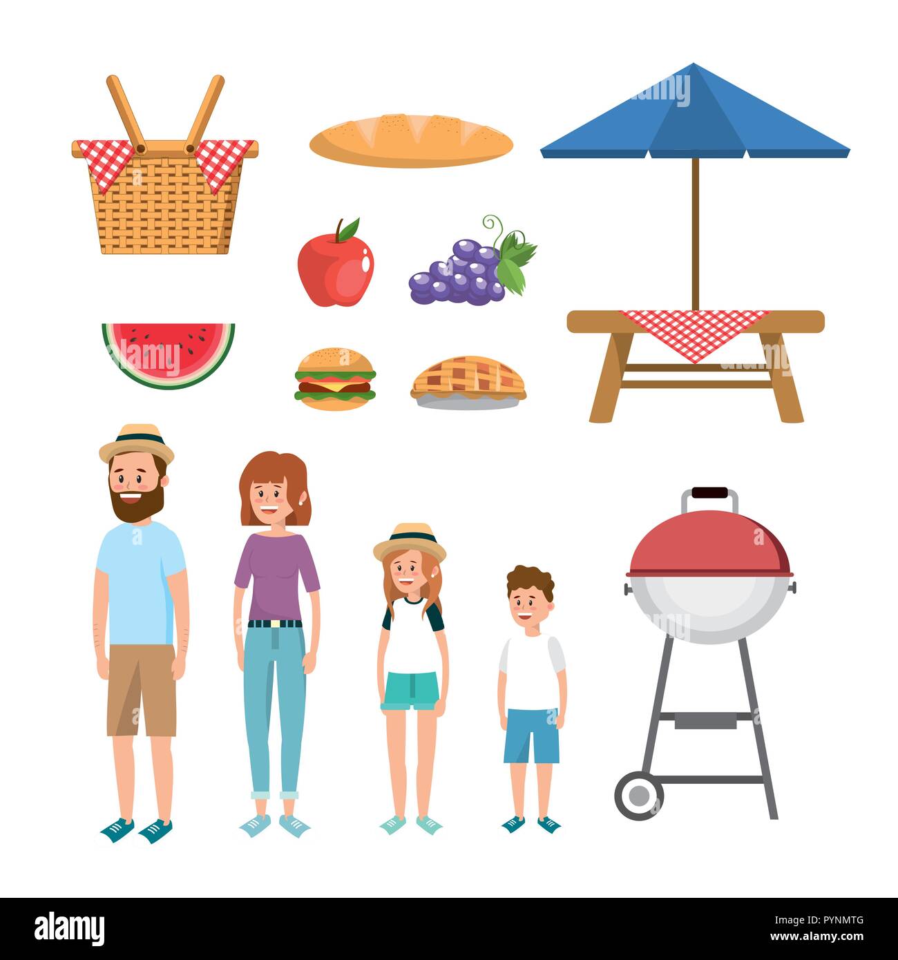 Food drinks summer picnic Cut Out Stock Images & Pictures - Alamy