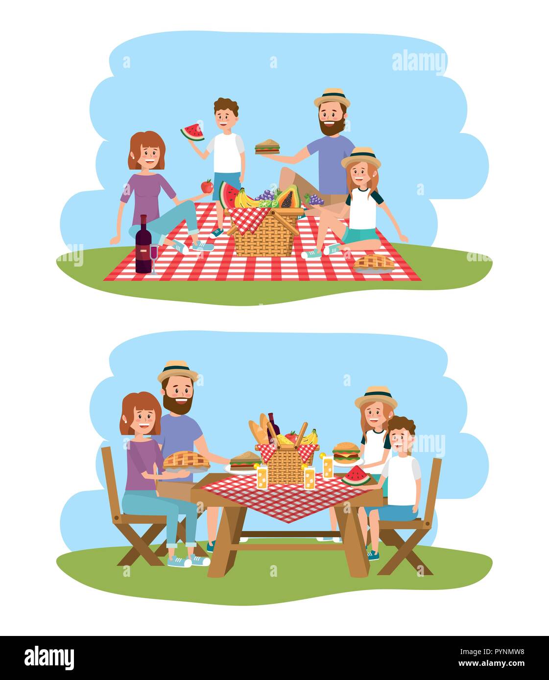 Family Picnic Table Clipart
