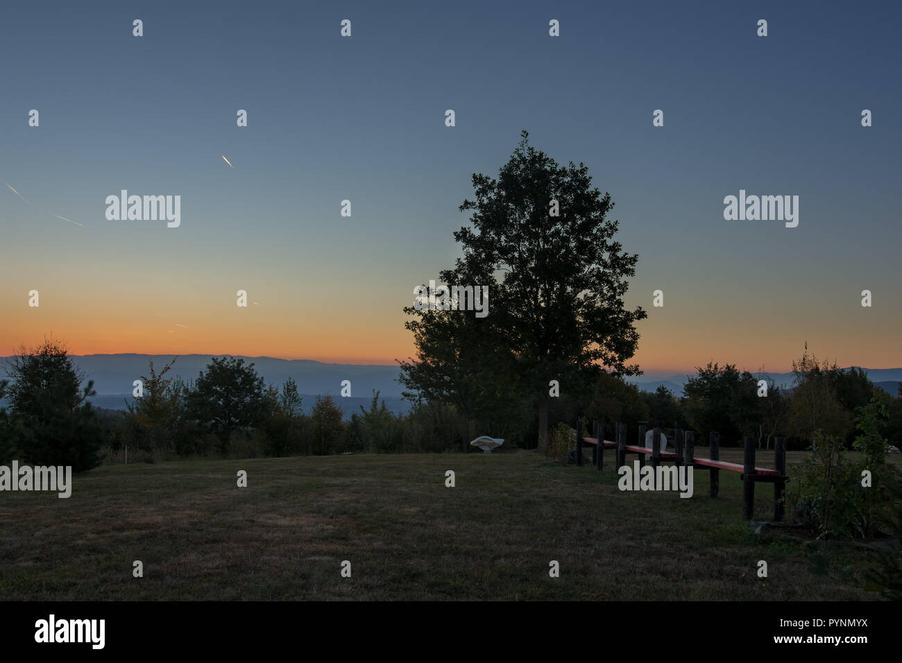A place to rest in nature at sunrise Stock Photo - Alamy