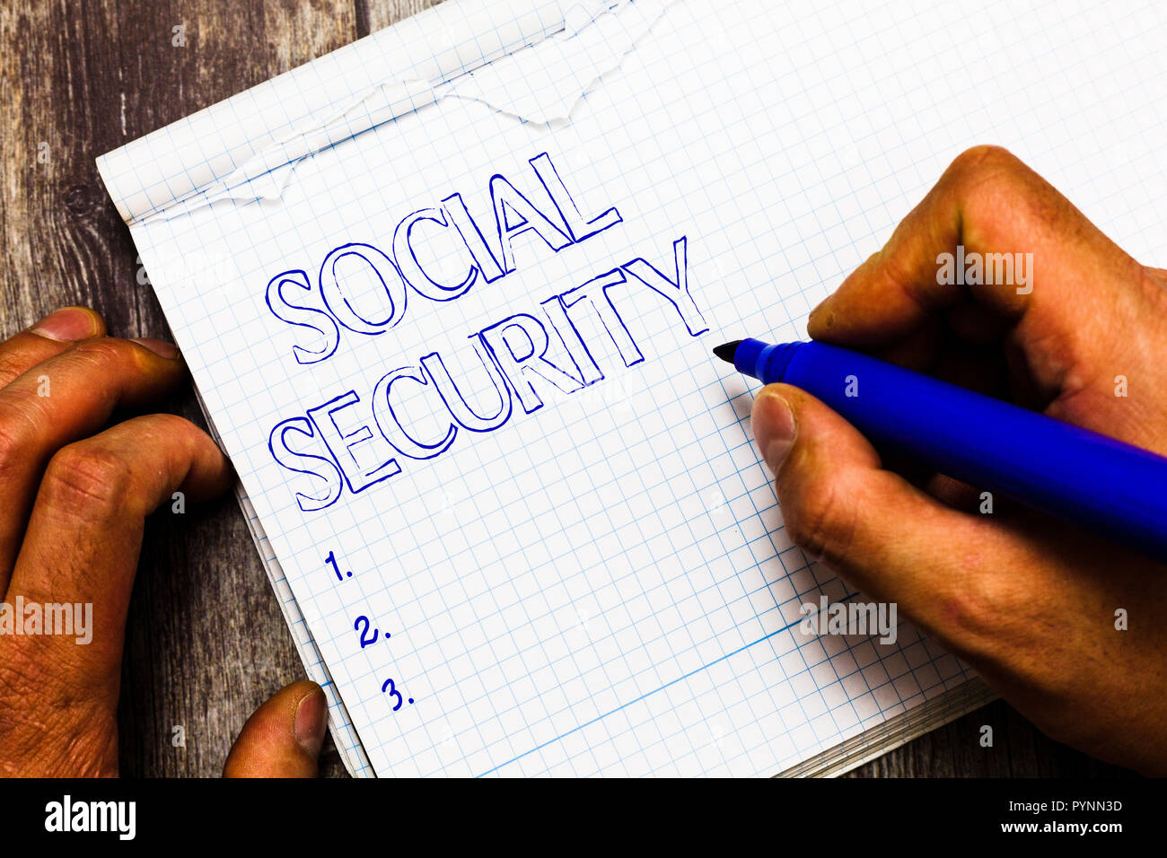 Handwriting Text Writing Social Security Concept Meaning Assistance From State People With