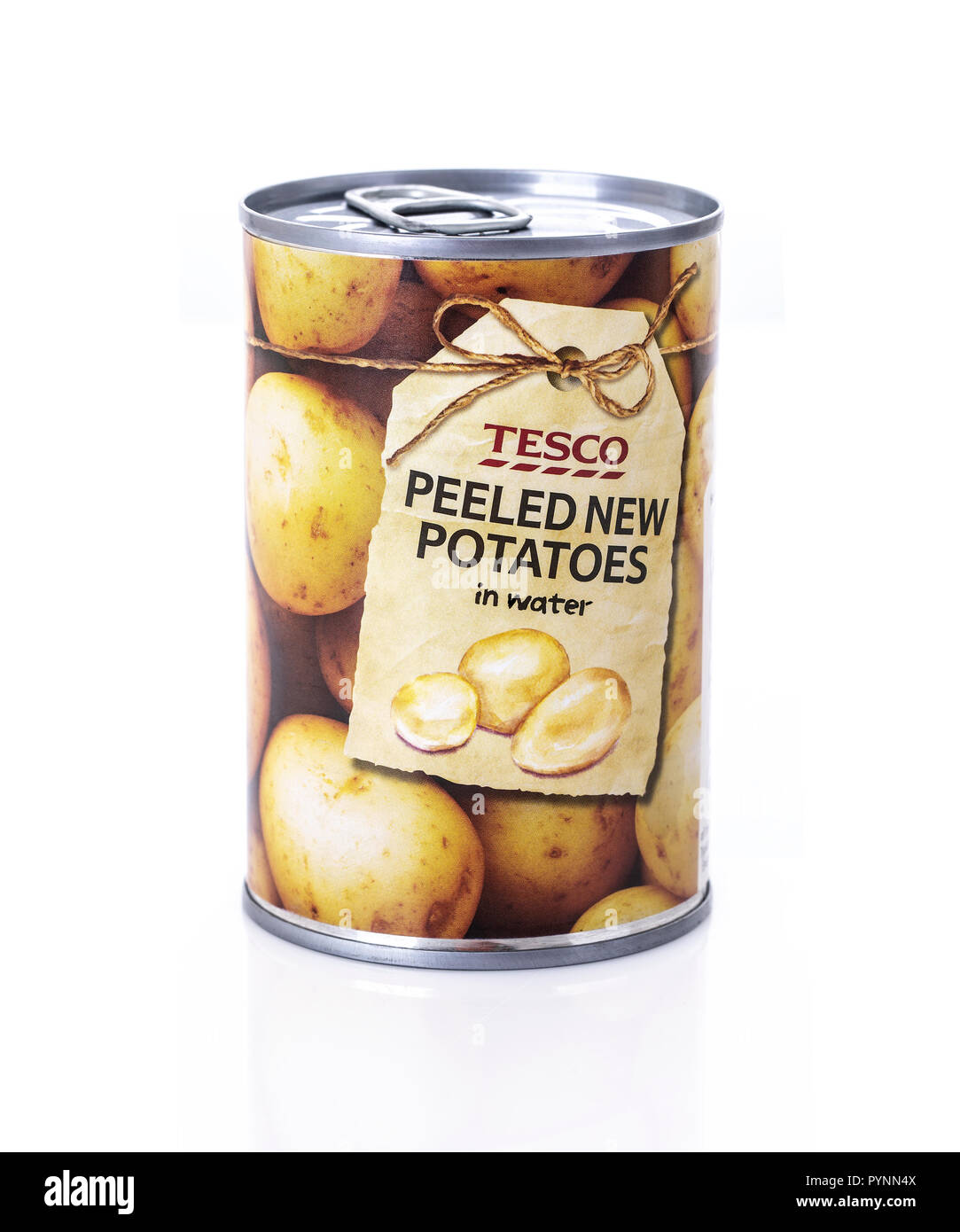 SWINDON, UK - OCTOBER 28, 2018: Tin of Tesco Peeled New Potatoes in ...