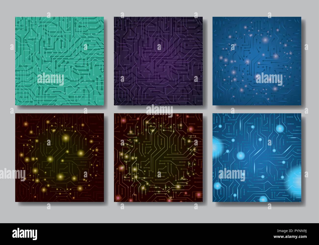 set patterns with electric circuit vector illustration design Stock ...