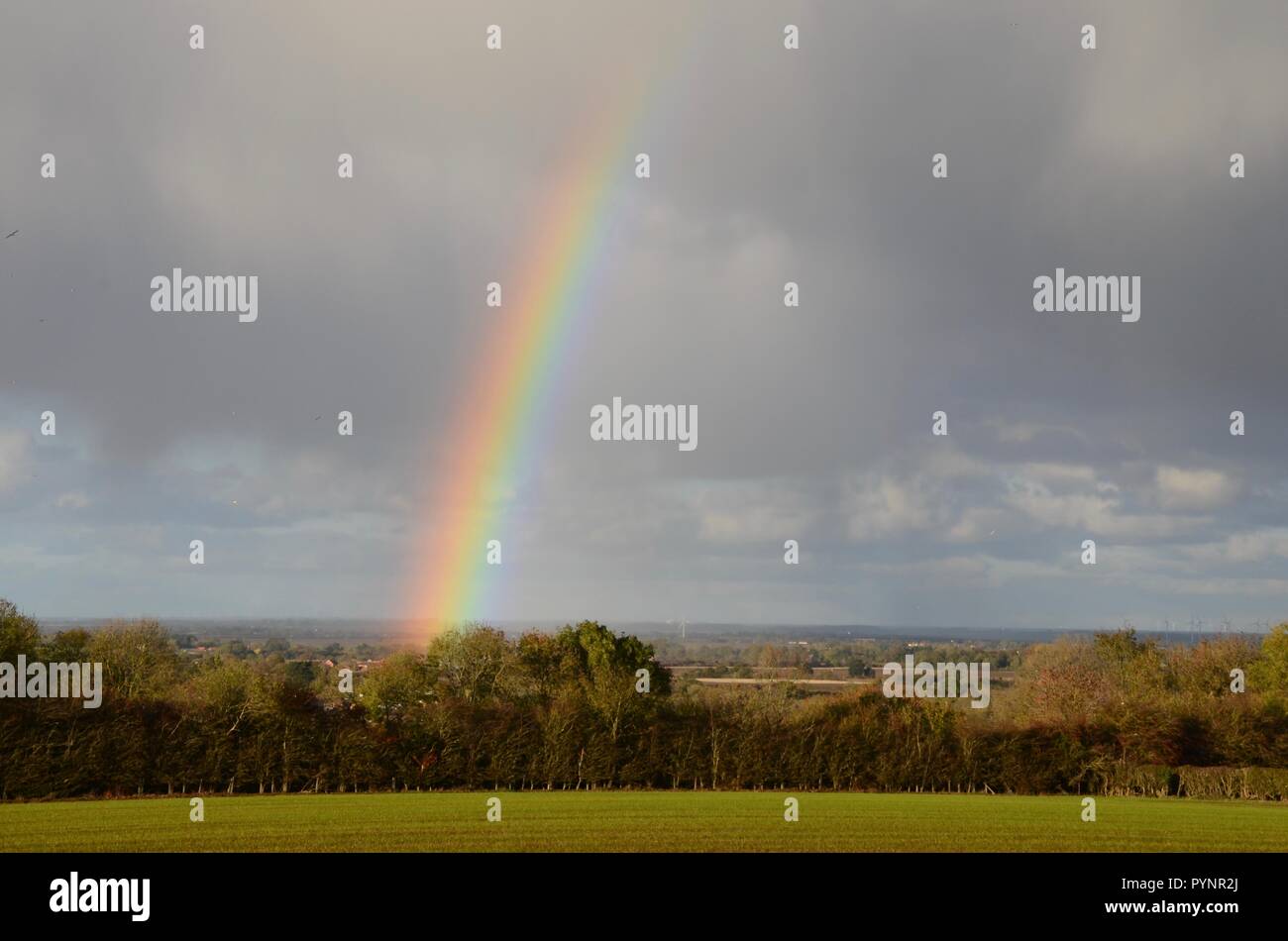 Rainbow over Lincolnshire Wolds, England, UK Stock Photo - Alamy