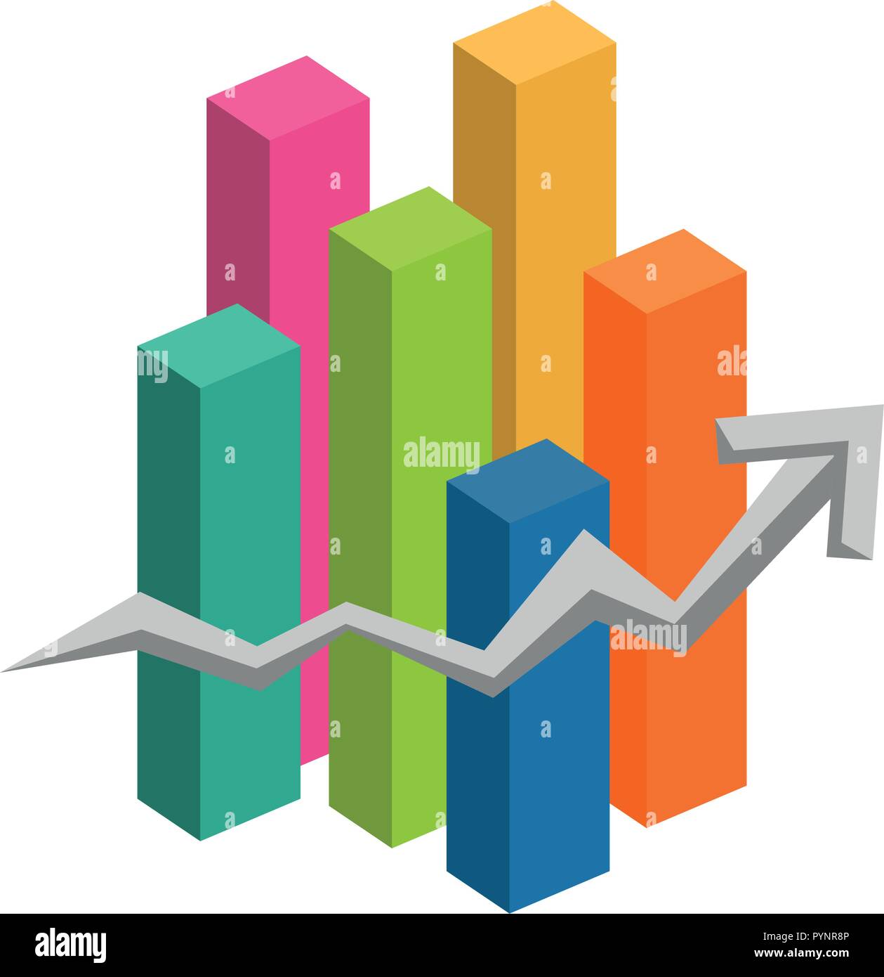 statistics bars with arrow up vector illustration design Stock Vector ...