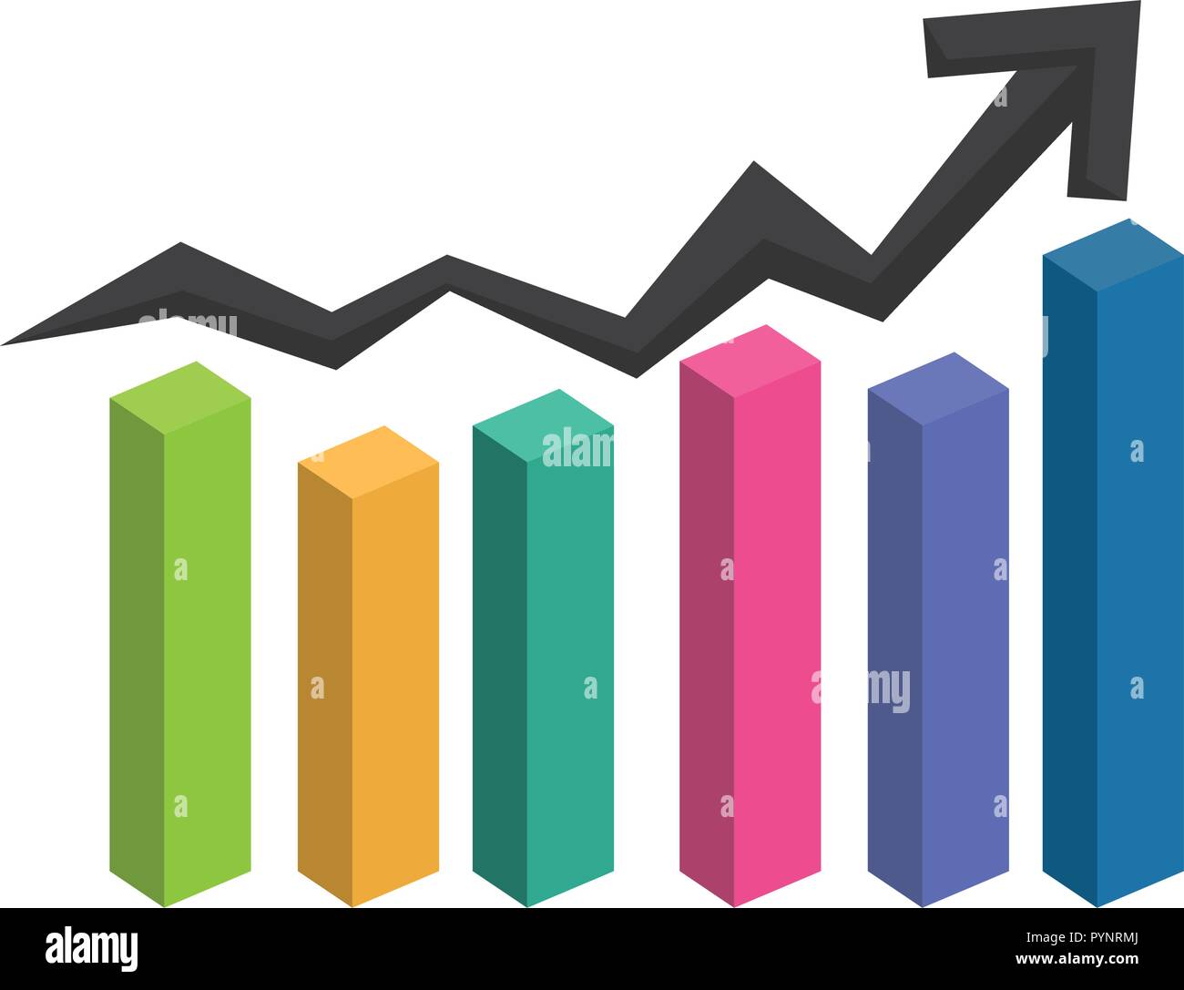 statistics bars with arrow up vector illustration design Stock Vector ...