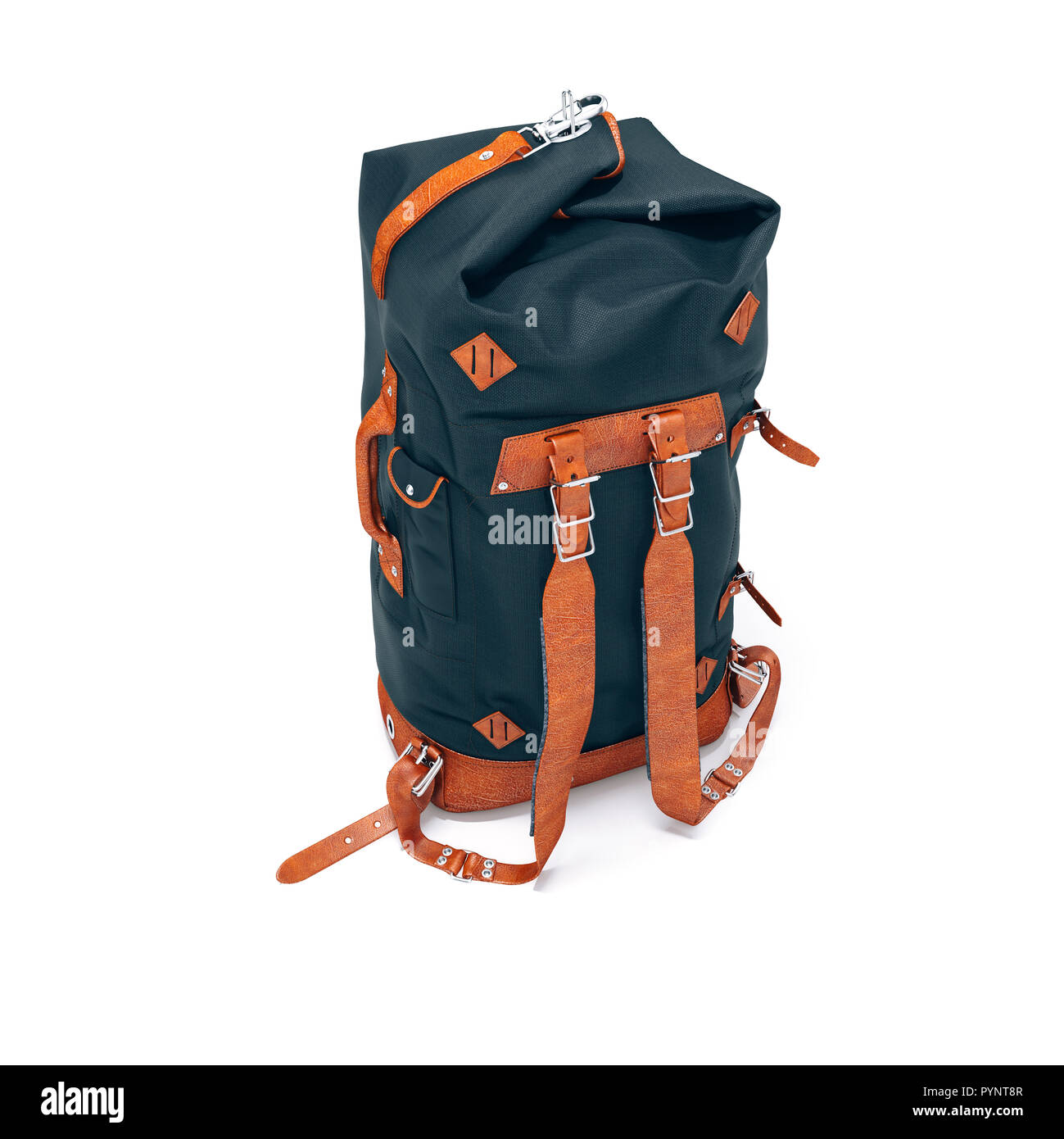 3d vintage backpack on white background Stock Photo - Alamy