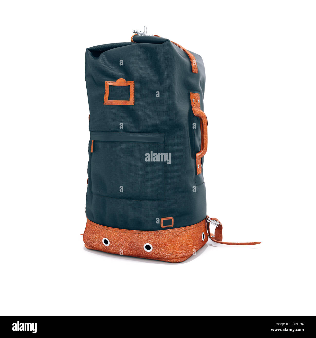 3d vintage backpack on white background Stock Photo - Alamy