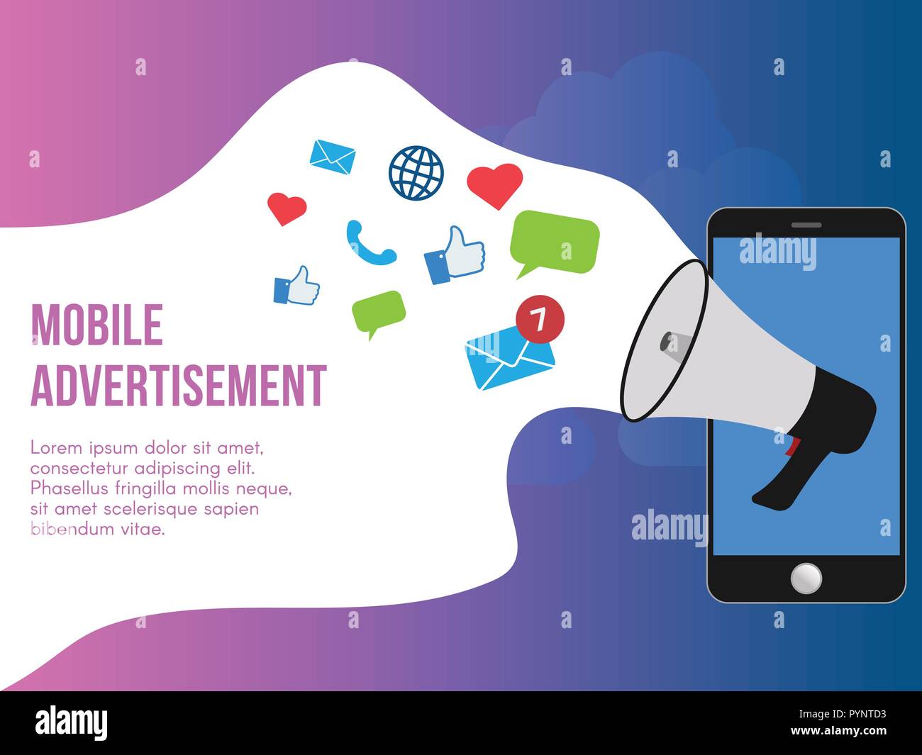 Mobile advertisement concept. Ready to use vector. Suitable for ...