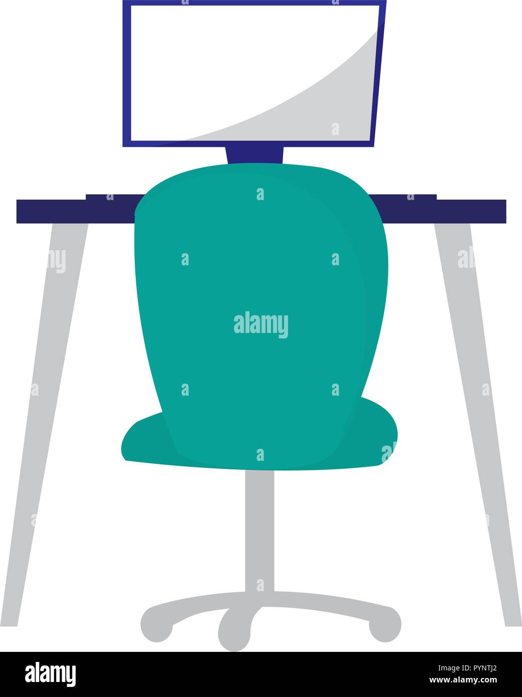 office workplace with desk and desktop scene vector illustration design ...