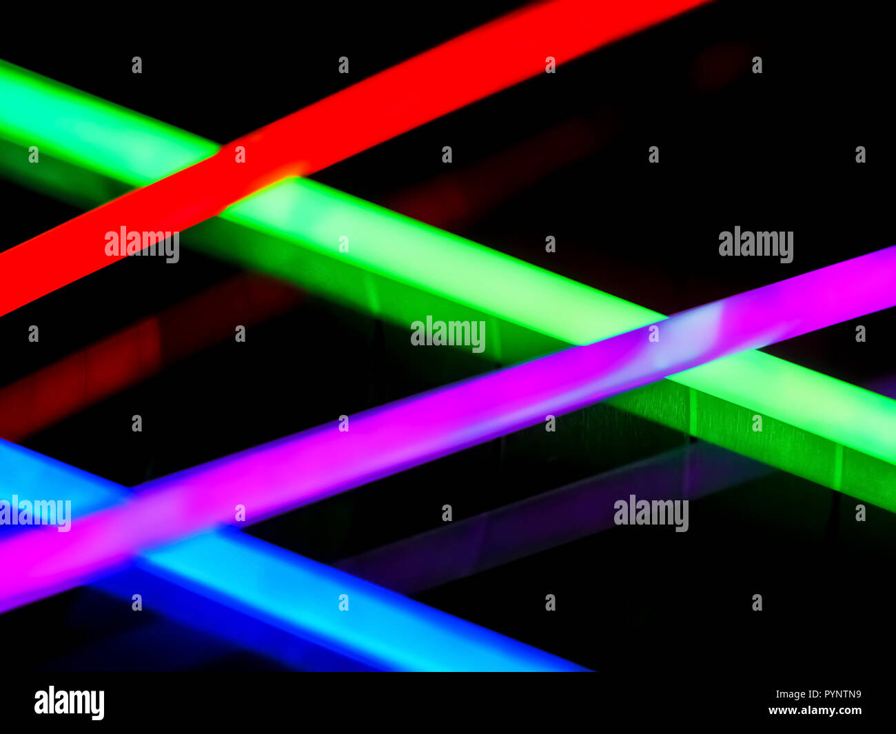 Variation of multicolored colorful colored fluorescent chem light neon ...