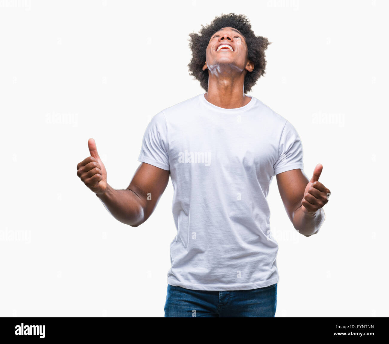Afro american man over isolated background crazy and mad shouting and ...