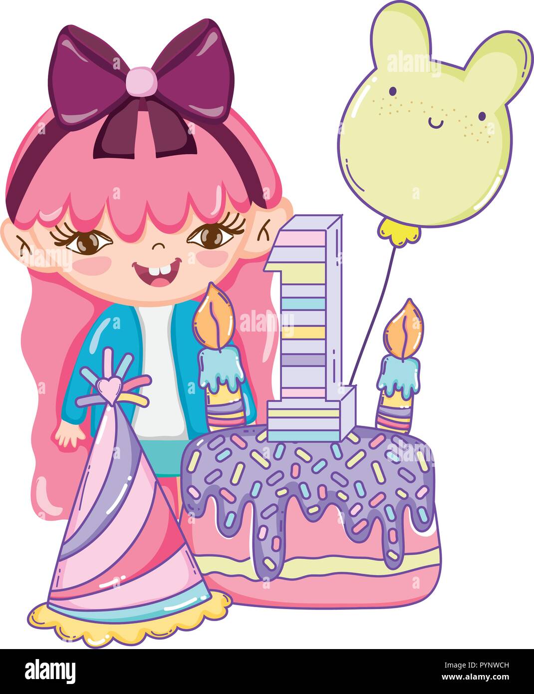 Happy birthday girl cartoons Stock Vector Image & Art - Alamy