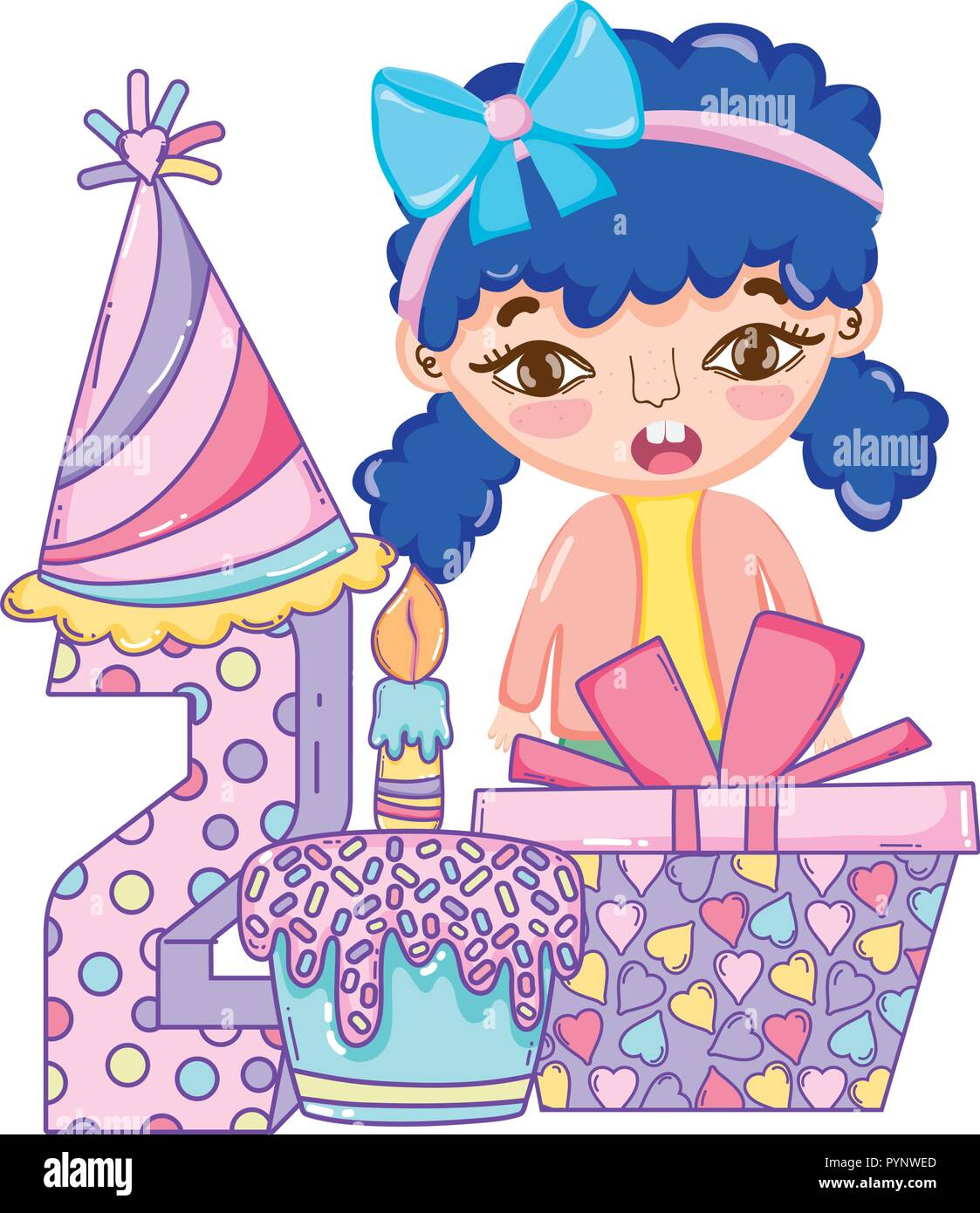 Happy birthday girl cartoons Stock Vector Image & Art - Alamy
