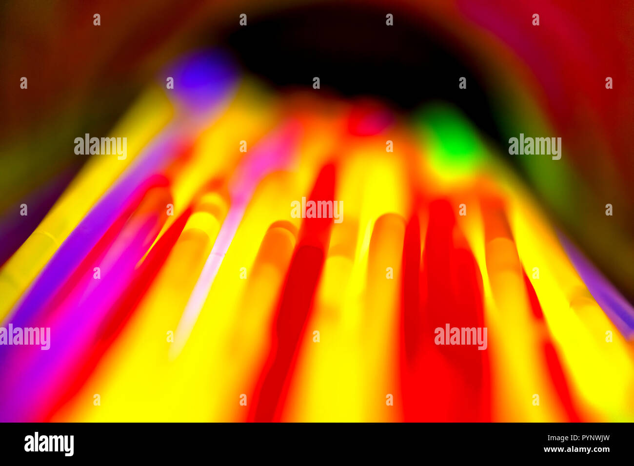 Variation of multicolored colorful colored fluorescent chem light neon ...