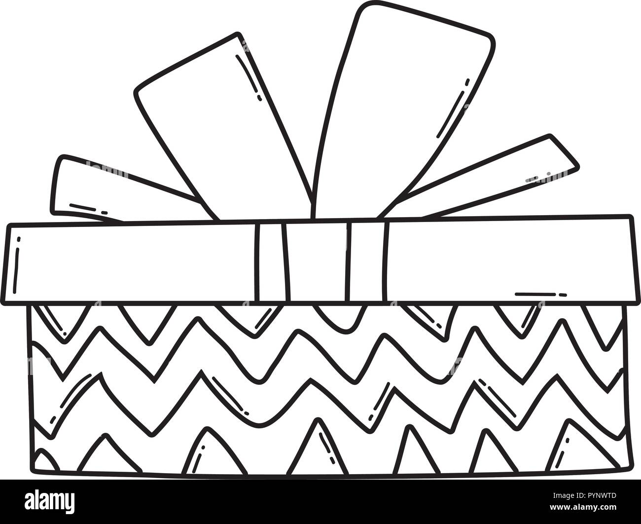 Birthday giftbox cartoon black and white Stock Vector Image & Art - Alamy